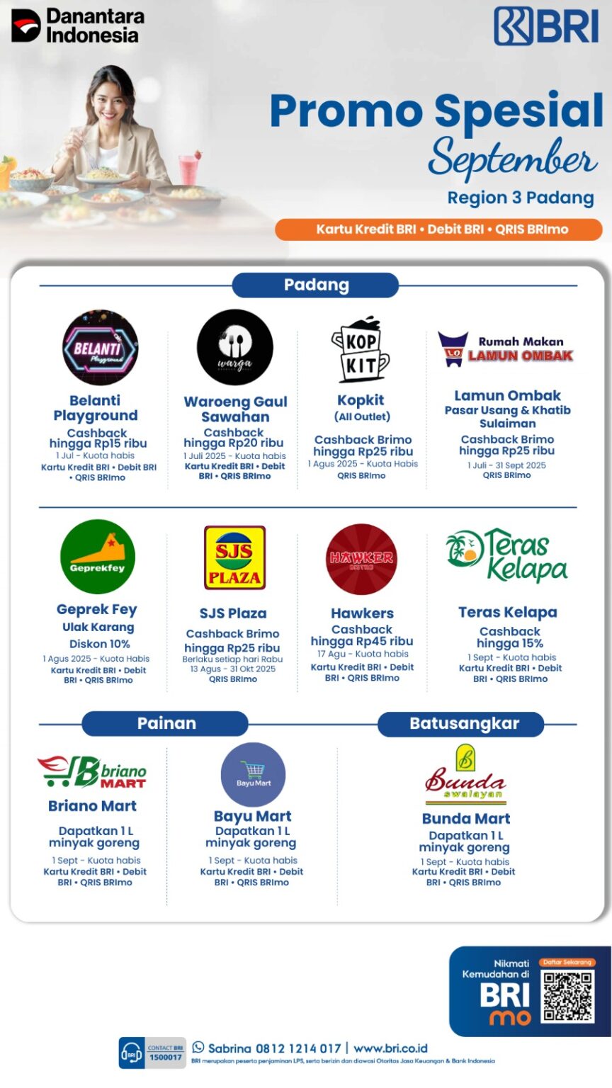 BRI Region 3 Padang Hadirkan Promo Spesial September 2025 - Metrokini.com